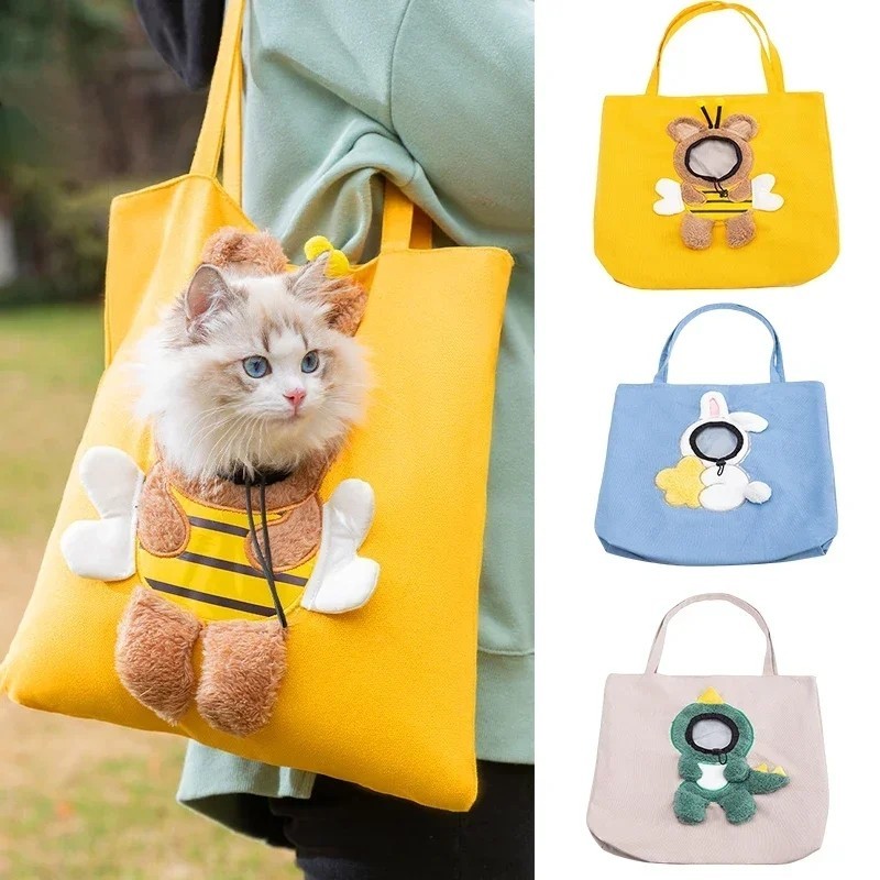 Pet Carrier Bag Pet Tote Bag Pet Canvas Handbag Pet Cat Kitten Kucing ...