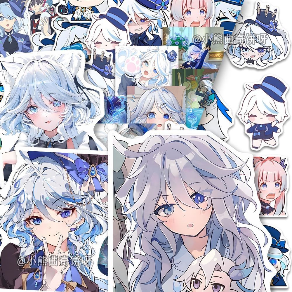 Genshin Impact Furina DIY Sticker Desk/Stationery Box/Mobile Phone Can ...