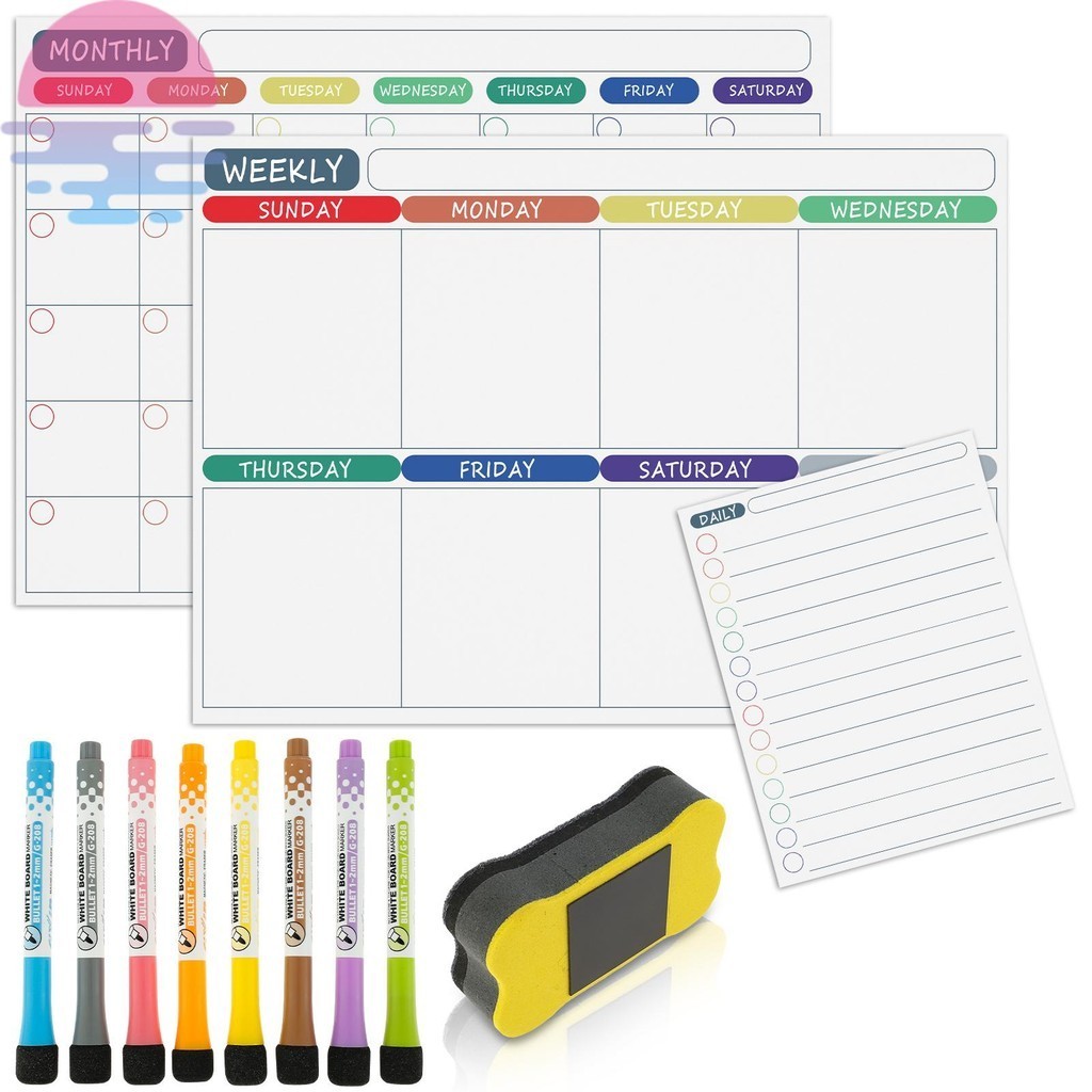 Magnetic Whiteboard Kit Durable Dry Erase Calendar Kit Portable Fridge ...