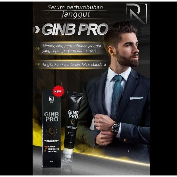 GINB PRO Ginseng serum beard growth serum for men masculine / pelebat ...