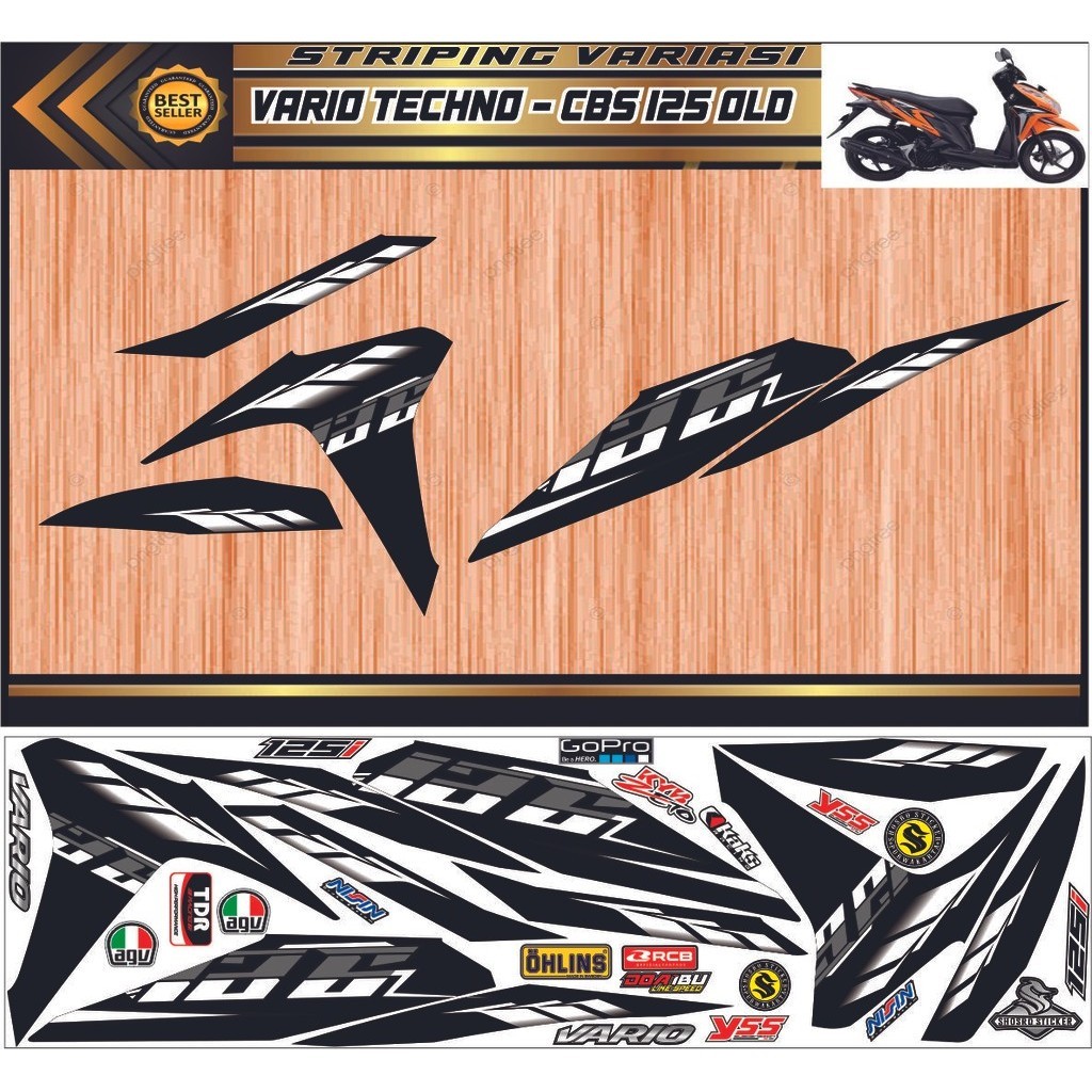 Vario TECHNO 125 STRIKER VARIO CBS 125 OLD STRIPING Sticker VARIO 125 ...