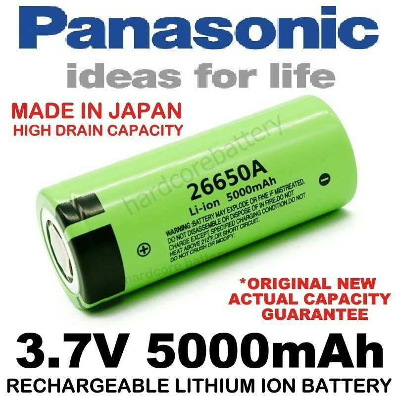 ORIGINAL japan Panasonic 26650A 3.7V 5000mAh 50A Lithium ion ...