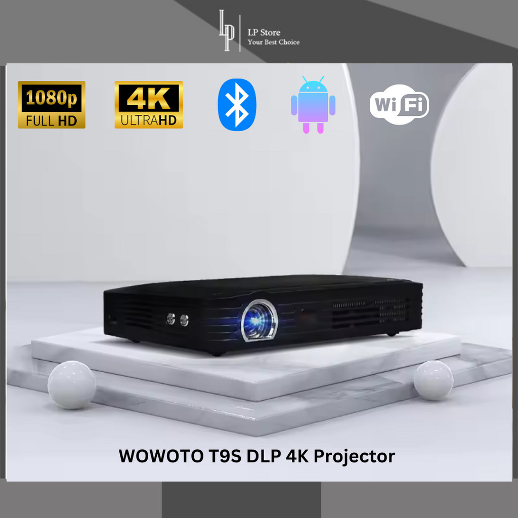 WOWOTO T9S DLP 4K Projector Portable Android 1080P Autofocus Built-in ...