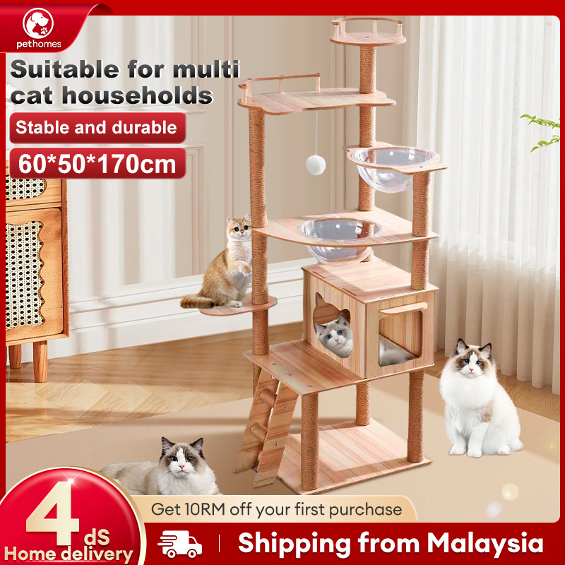 Large Cat Tree Cat Climbing Frame Cat Tower Cat Condo 170CM Premium ...
