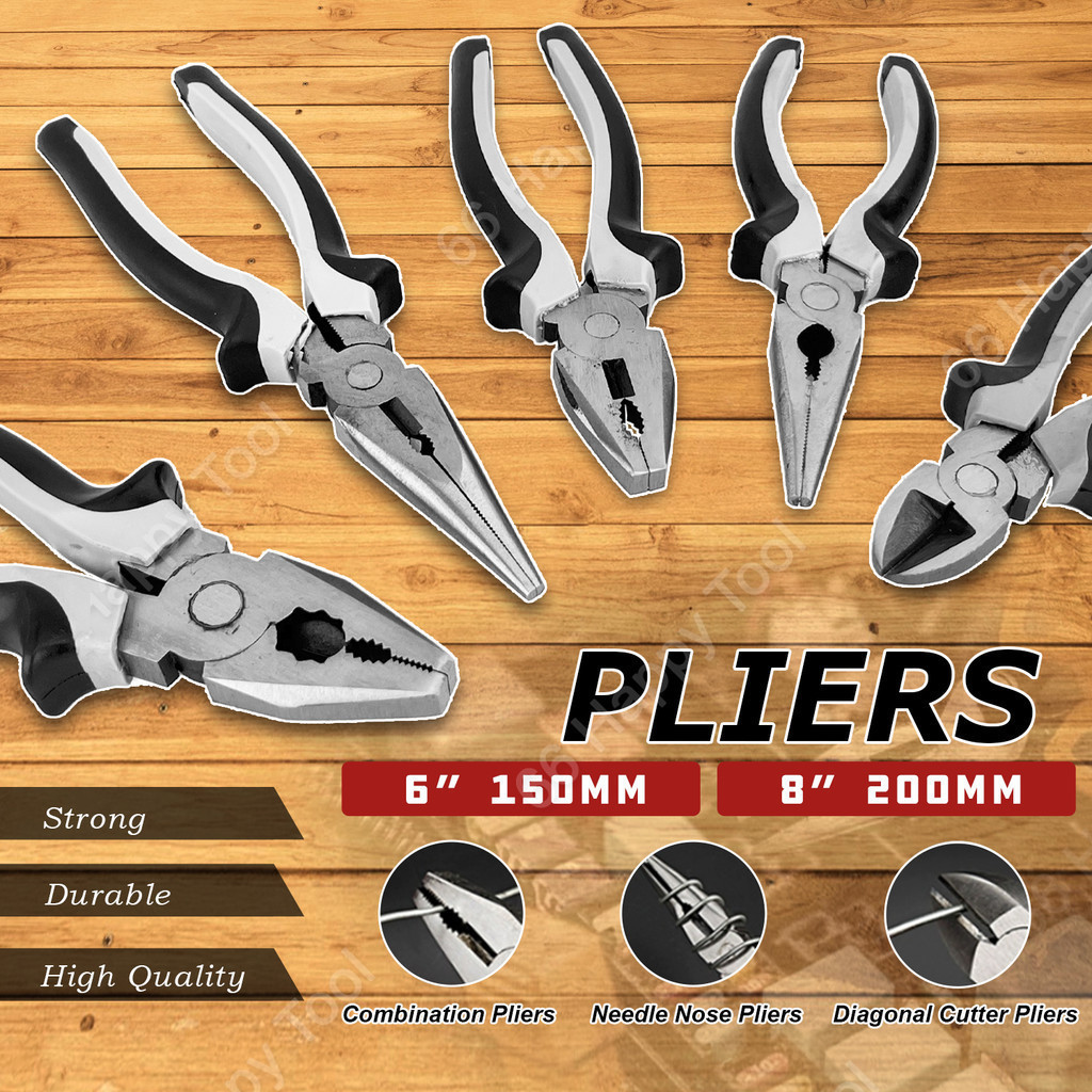(6"/8") Combination Plier Diagonal Cutter Plier Needle Nose Plier Wire Cutter Long Nose Playar ...