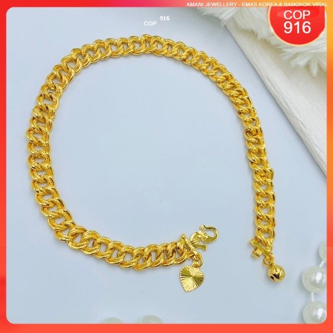🔥 GELANG KAKI COCO | LIPAN | BOBA [COP 916] EMAS BANGKOK Anklet gold ...