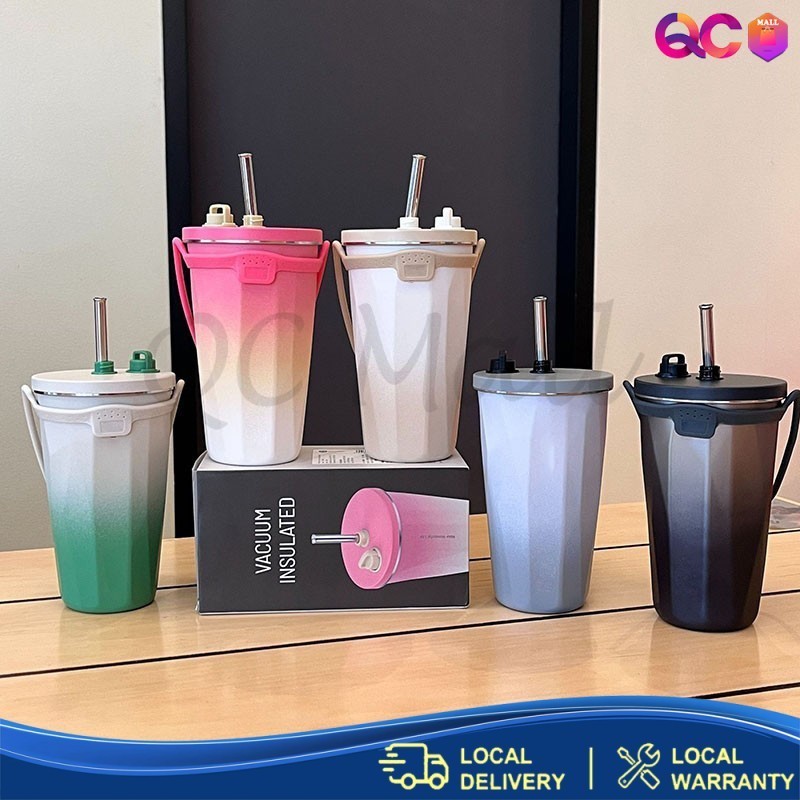 Tumbler Gradient Color Coffee Mug 600ml With Retractable Straw 304 ...