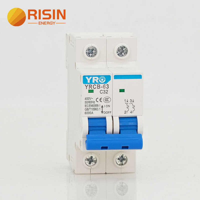 2P 6A-63A 400V 50HZ/60HZ Alternating Current Circuit Breaker AC MCB ...