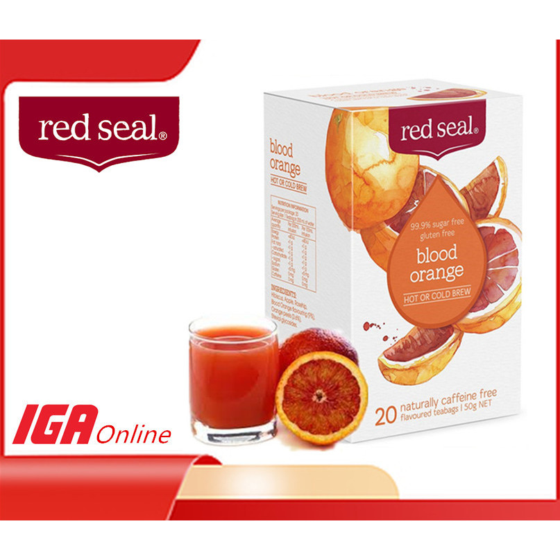 Red Seal Blood Orange Tea Hot or Cold Brew ( 20 Tea Bags ) Caffeine ...