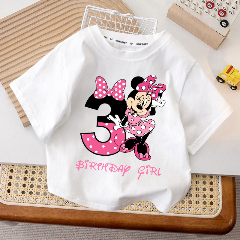 Minnie Mouse Birthday Number 1-10 T Shirt Cute Cartoon Girl Party ...