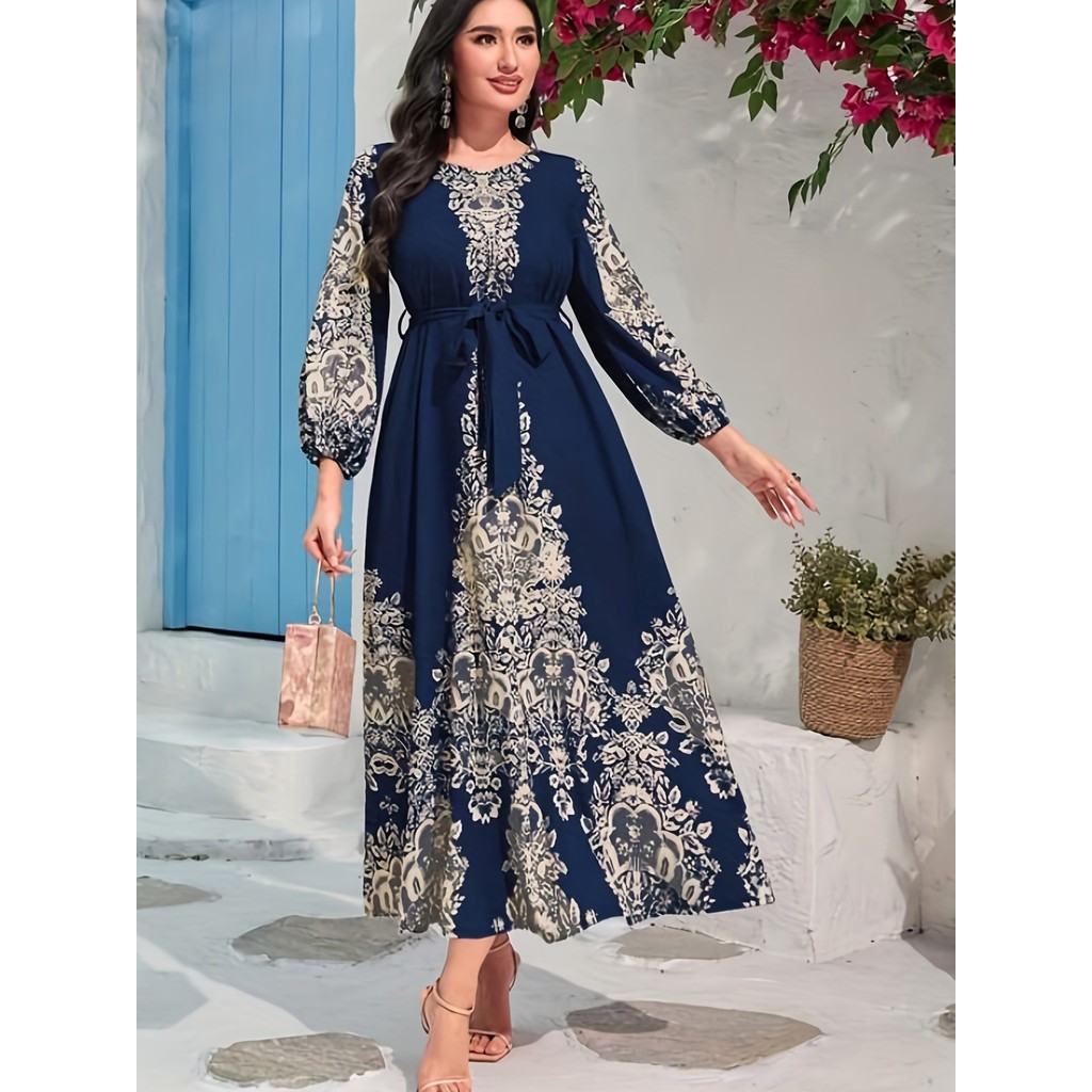 2025 Viral Muslimah Gaun Panjang Wanita Gaun Bunga Gaun Maxi Bercetak ...