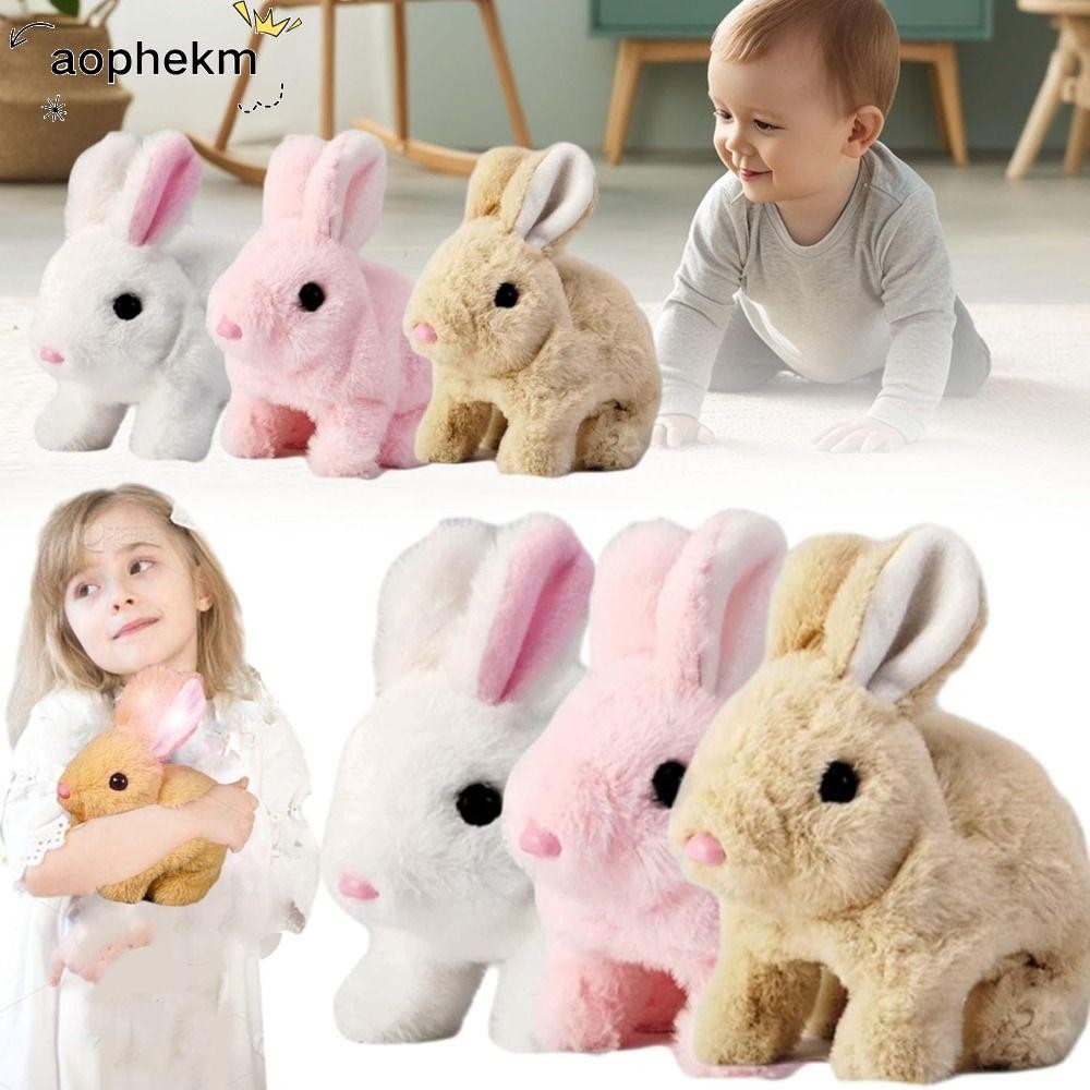 AOPHEKM Easter Plush Electric Rabbit, Plush Doll with Sounds and ...
