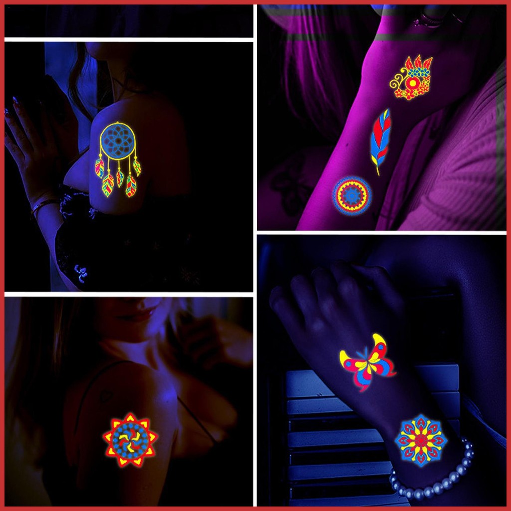 Glow in The Dark Stickers 20 Sheets Waterproof Halloween Face Stickers ...