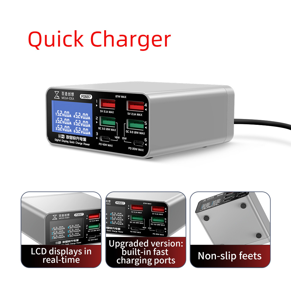 MEGA-IDEA Super Fast Charger PQW110 B640 PQ687 With QC3.0 PD USB ...