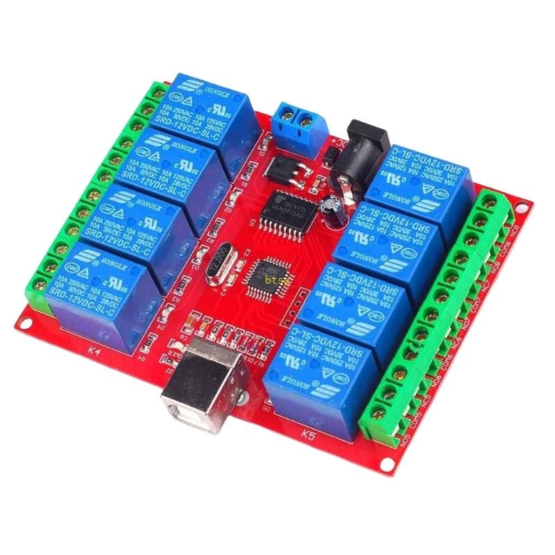 BT USB Relays 12V 12V 8-Channel Computer USB Controller Switches Relays ...