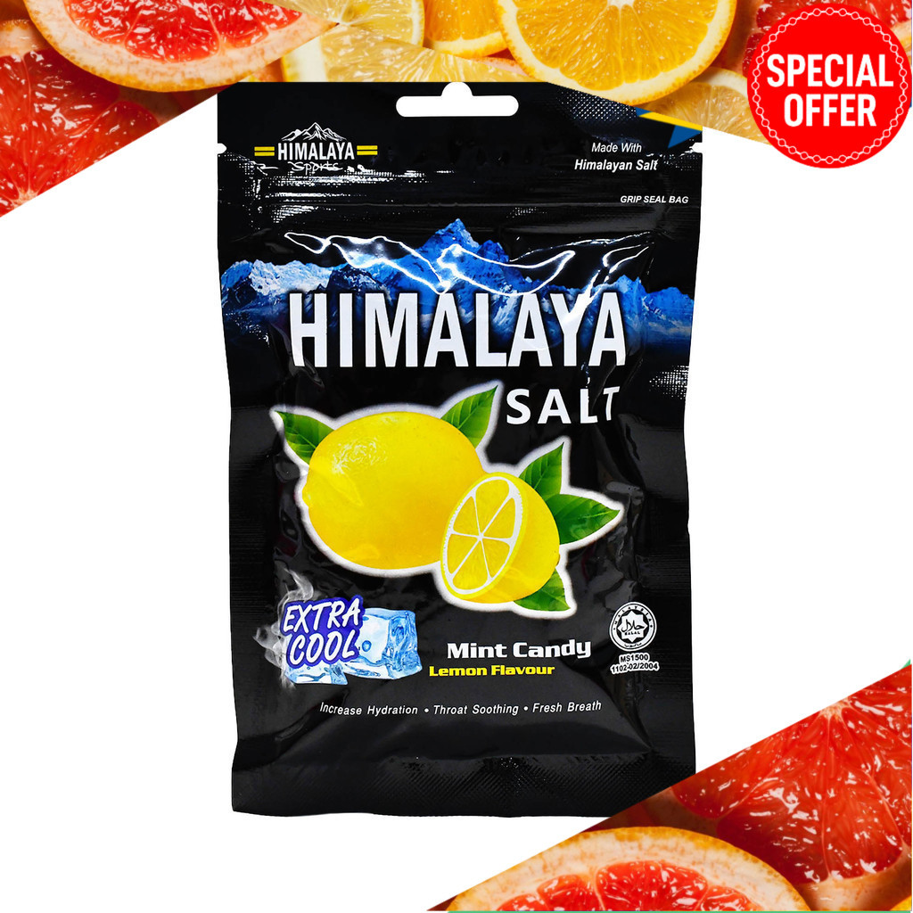 Gula-gula Garam Himalaya Salt Lemon Flavour Mint Candy 20g | Shopee ...