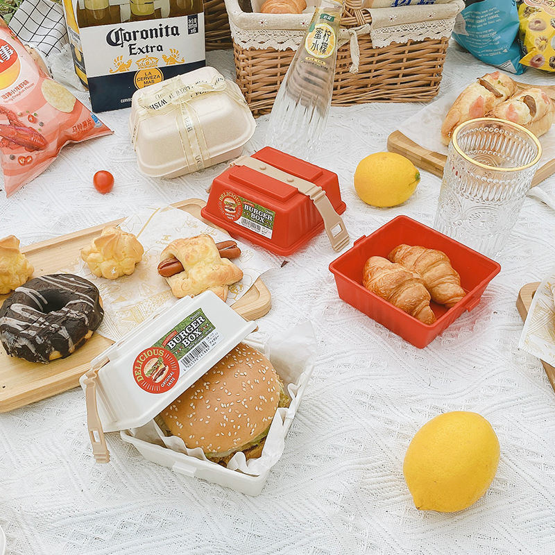 Shopee Official Japanese Burger Storage Box Sandwich Bento Box Portable ...