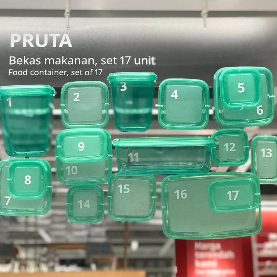 ORIGINAL IKEA PRUTA Food Container 17pcs | Shopee Malaysia