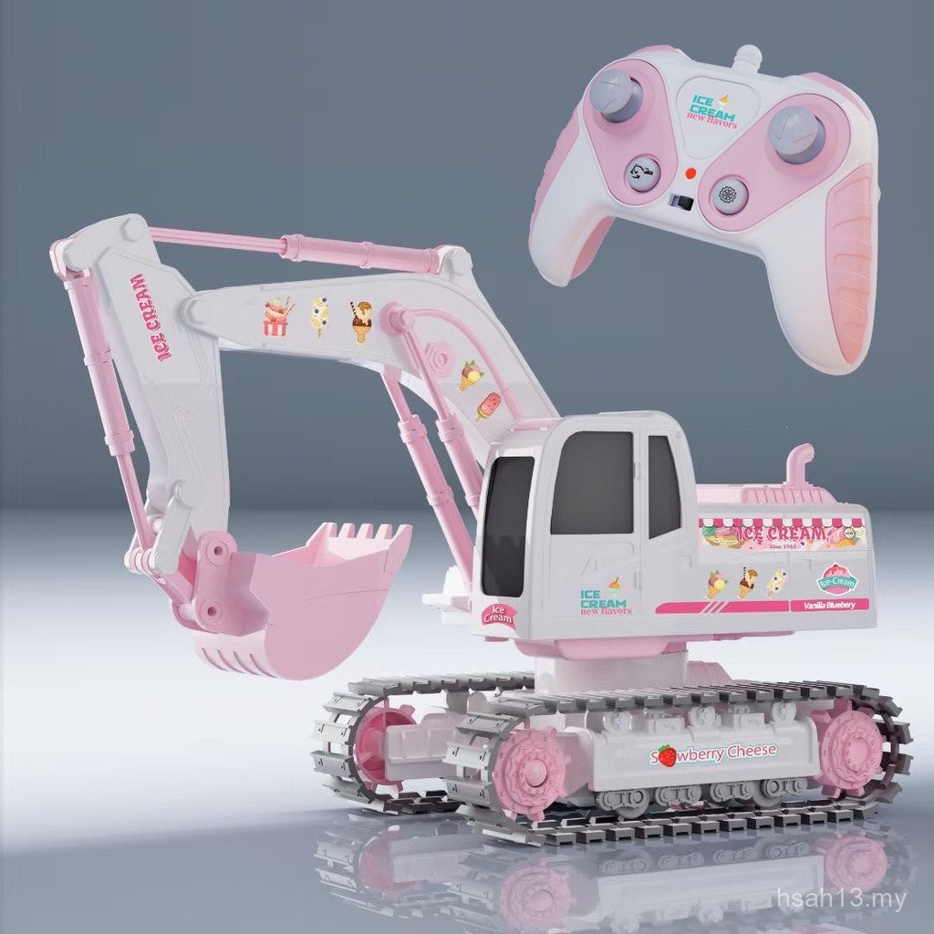 Children Remote Control Excavator Toy Car Rechargeable Excavator ...