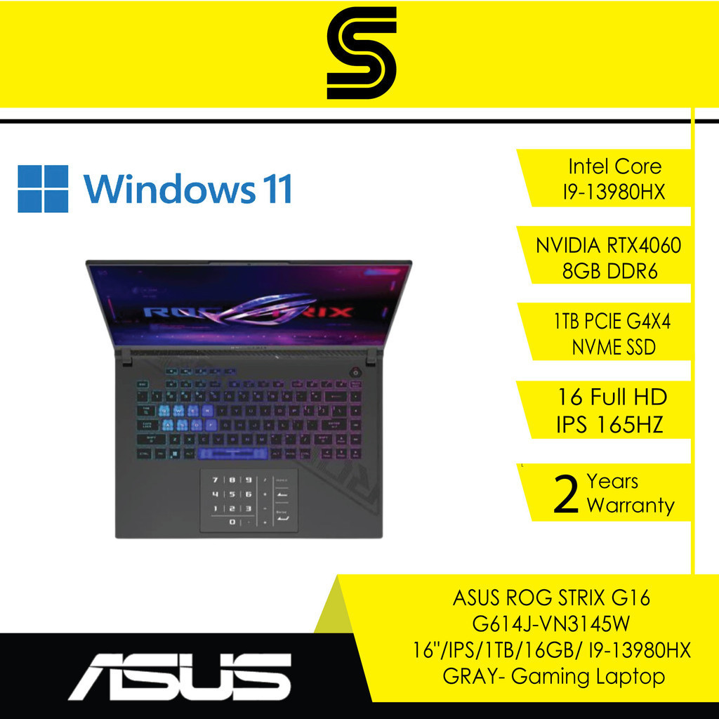 ASUS ROG STRIX G16 G614J-VN3145W - Gaming Laptop(16 " / I9-13980HX ...
