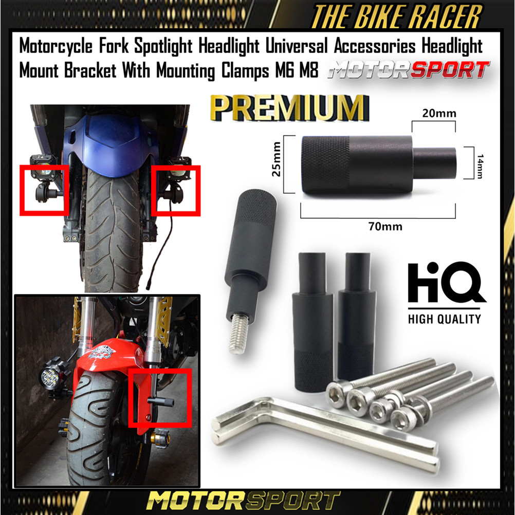 Motorcycle Fork Spotlight Headlight Universal Accessories Headlight ...