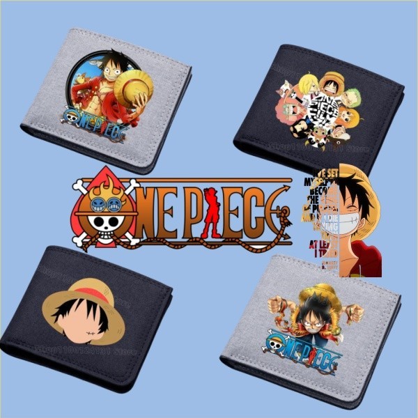 New ONE PIECE Canvas wallet Luffy Zoro wallet Foldable portable anime ...