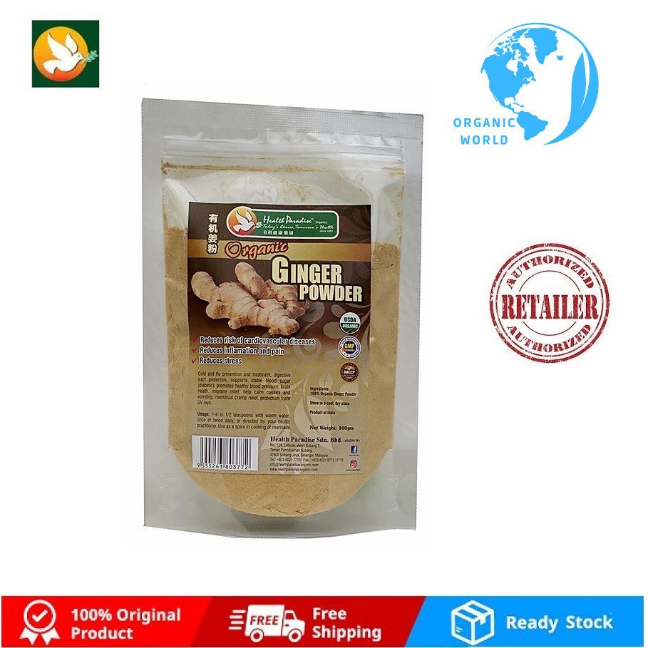 Health Paradise Organic Ginger Powder (pack) 100gm | Shopee Malaysia