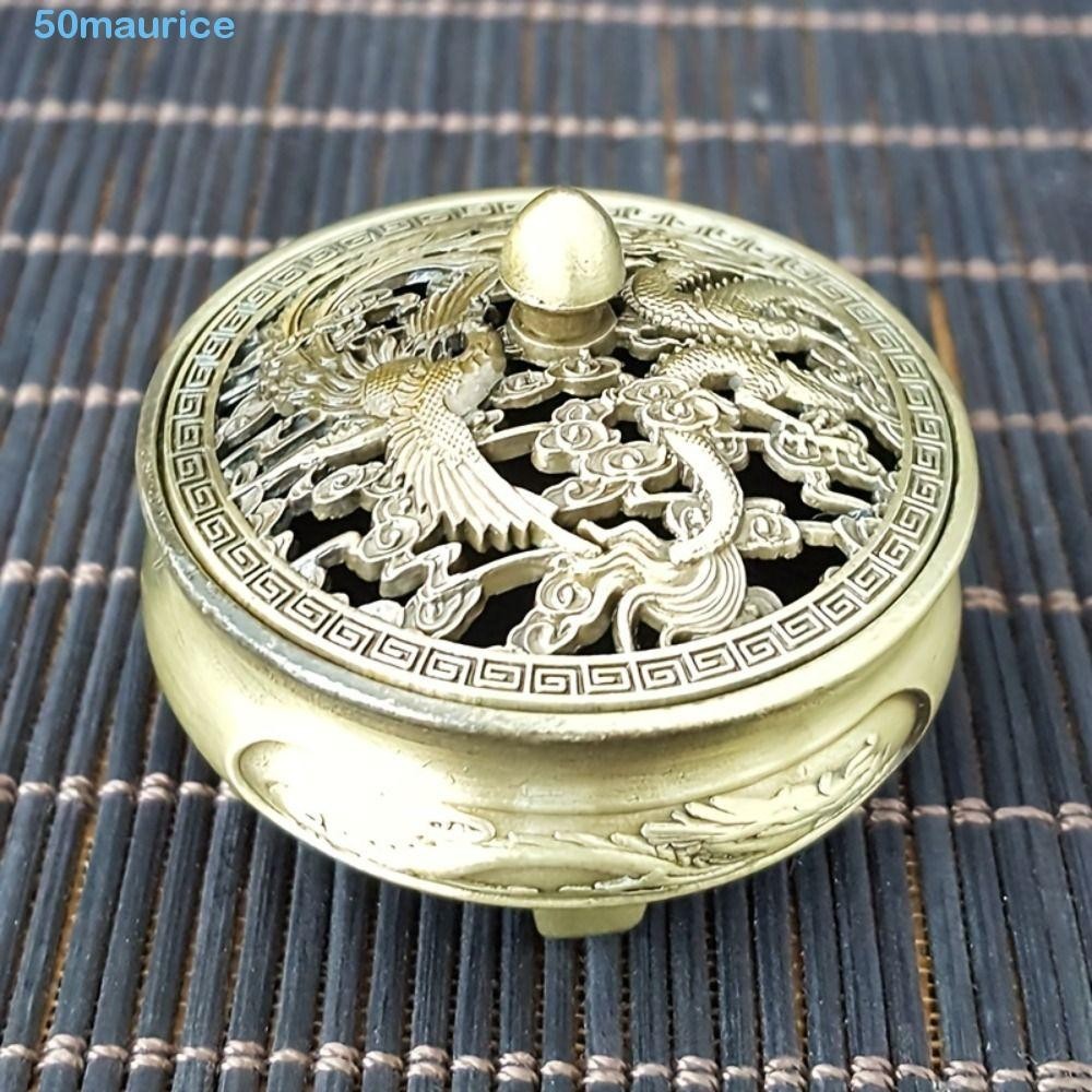 MAURICE Phoenix Carved Incense Holder, Alloy Phoenix Carved Three ...