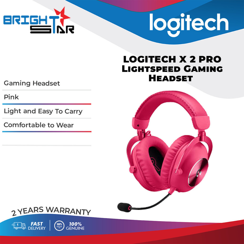 LOGITECH PRO X 2 Lightspeed Wireless Gaming Headset- Black, White, Pink ...