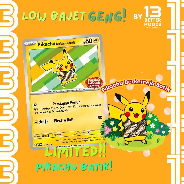 (LIMITED EDITION) Pikachu Batik Indonesia Promo Card Pokemon Trading ...