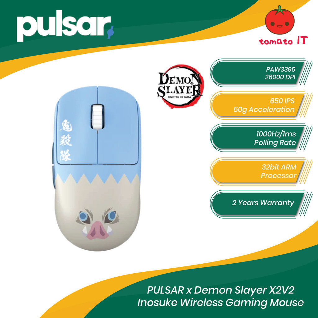 PULSAR x Demon Slayer X2V2 Inosuke Wireless Gaming Mouse | Shopee Malaysia
