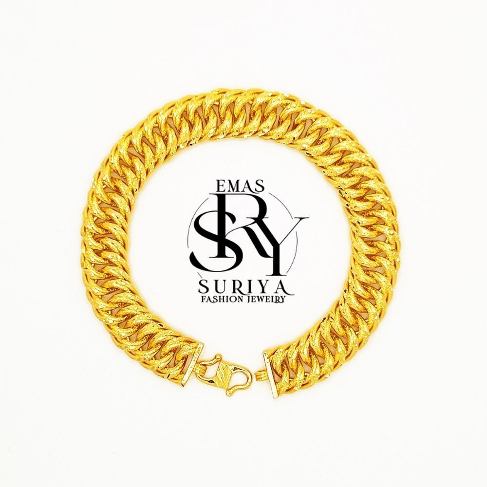 Emas Suriya Gelang Bracelets Rantai Tangan Coco Lipan Lebar 1.2 CM Emas ...