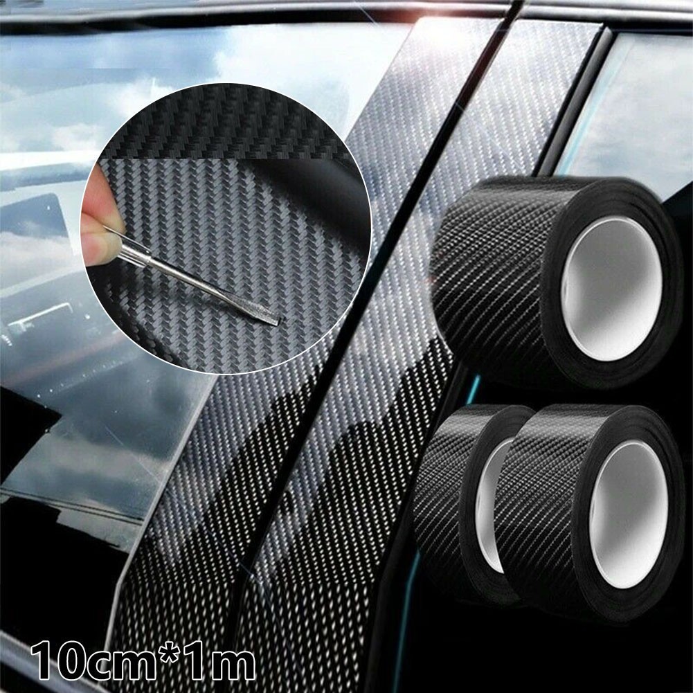 (MULSTORE) Carbon Fiber Car Sticker Sill Strip Nano Waterproof Anti ...