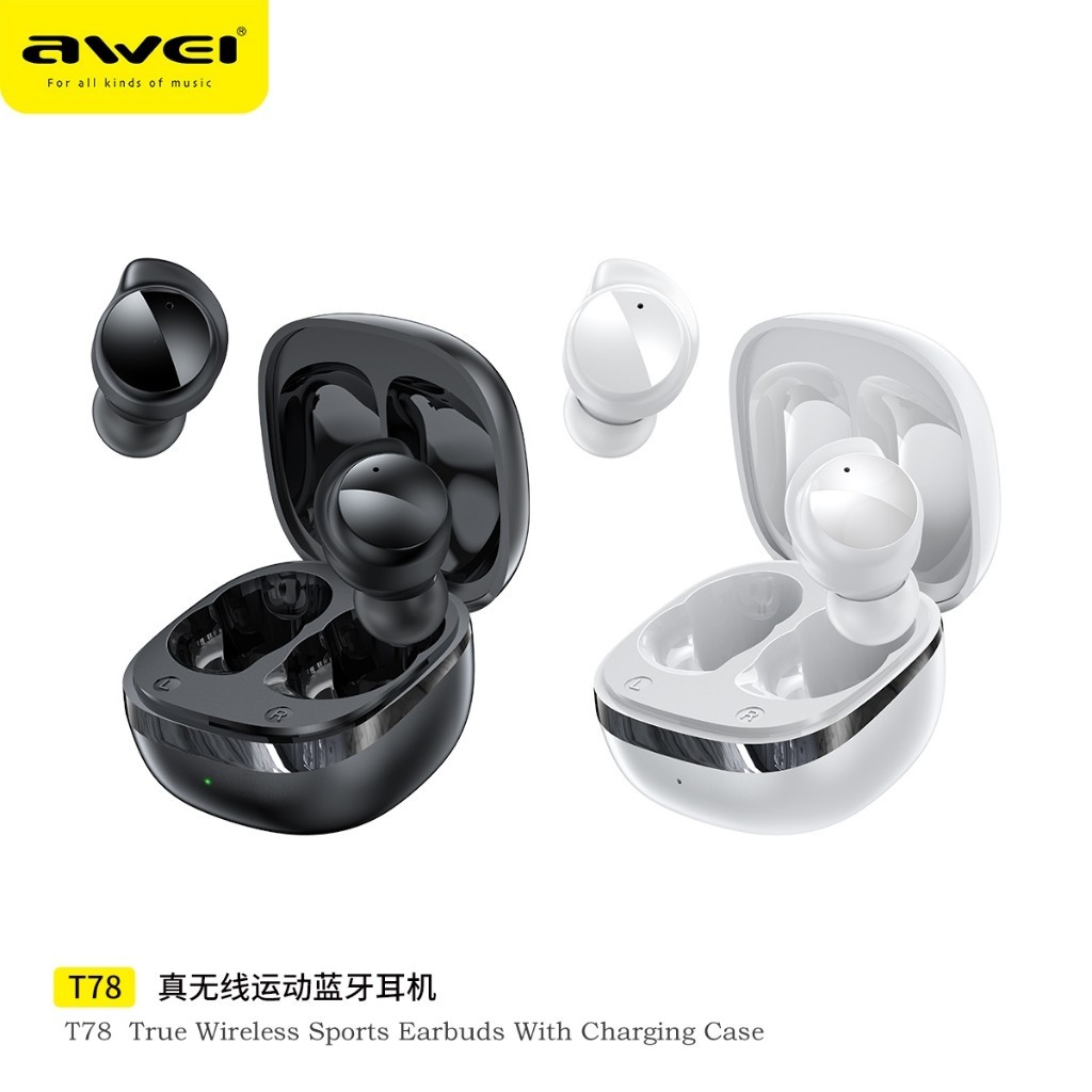 Awei T78 True Wireless Sports Earbuds with Charging Case TWS Bluetooth ...