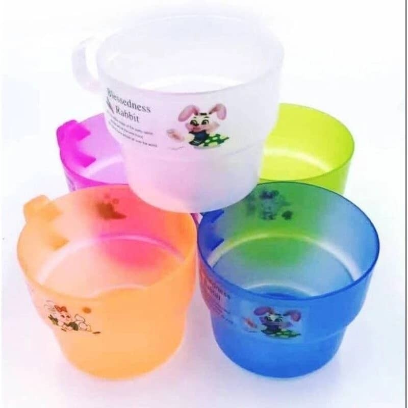 KIDS COLORFUL PLASTIC CUP 5 PCS / KIDS CARTOON CUP / CAWAN PLASTIK ...