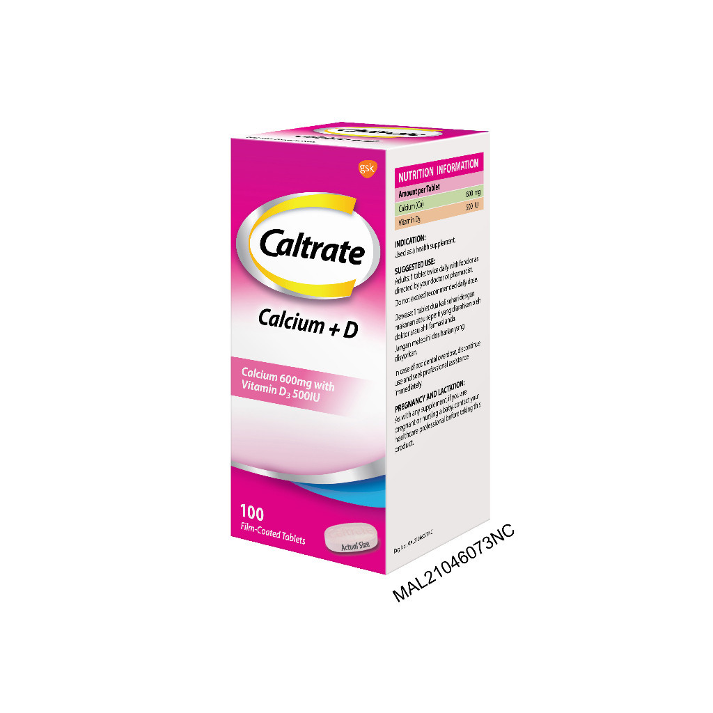 Caltrate 600 + D (Pink) Calcium Dietary Supplement For Bone Health With ...