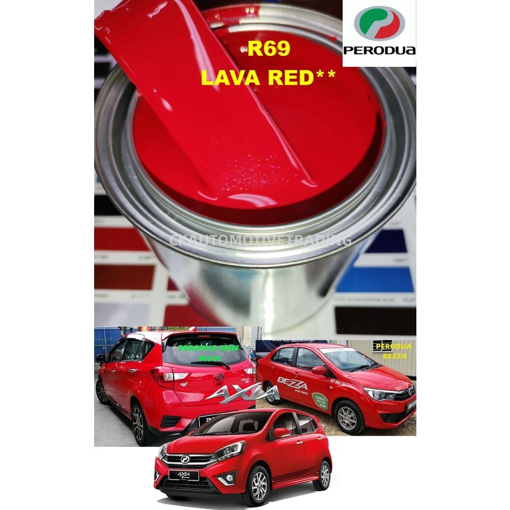 Perodua R69 LAVA RED **/2k paint/cat bancuh/cat kereta/NEW MYVI/BEZZA ...