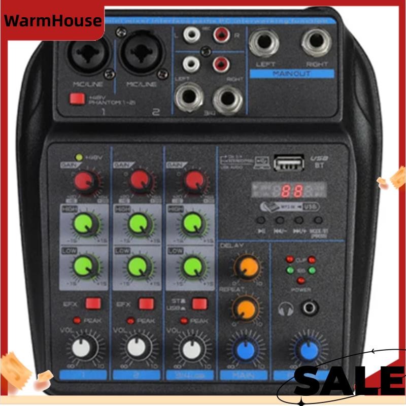 4 Channel Audio Mixer Mini Sound Mixing Console Bluetooth 48V Power ...