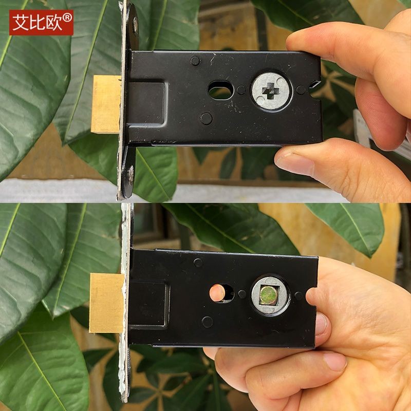 Bedroom Door Lock Manual Reverse Lock Cross Hole Copper Square Lock ...