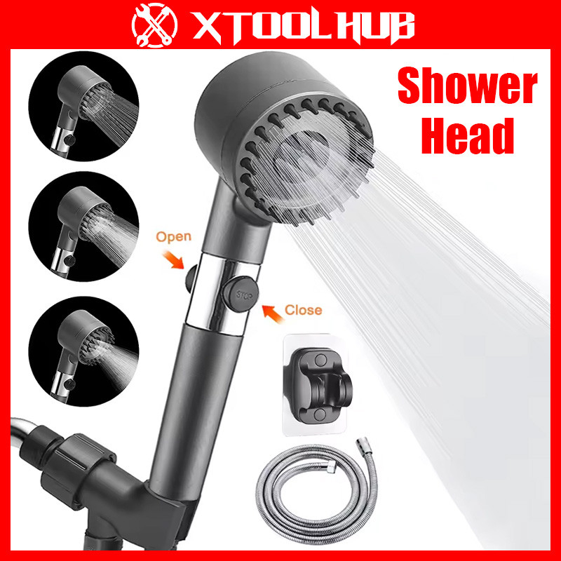 Shower Head High Pressure 3 Mode Massagable Removable Handheld Water ...