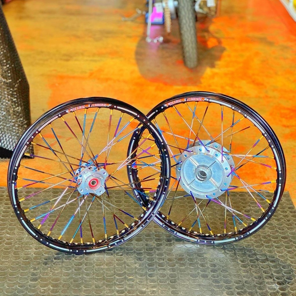 SET RIM ALLOY CNC WAVE125 / WAVE100R 17 x 1.40 DEPAN BELAKANG SIAP ...