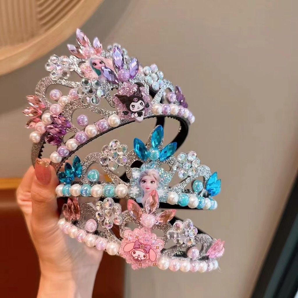 Girls Frozen Headband Elsa Crown Children Girls Performance Cartoon ...