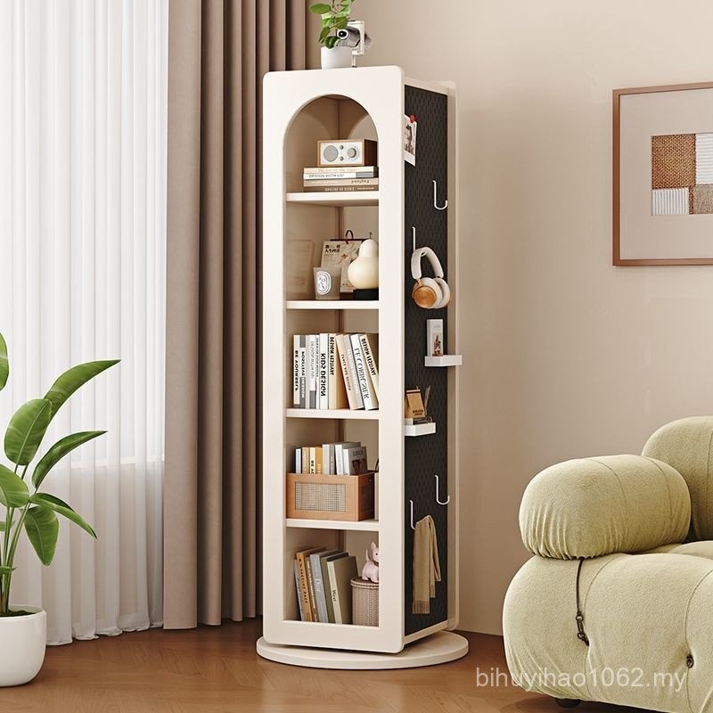 Rotating Bookcase Solid Wood Bookshelf Gap Locker Side Cabinet ...