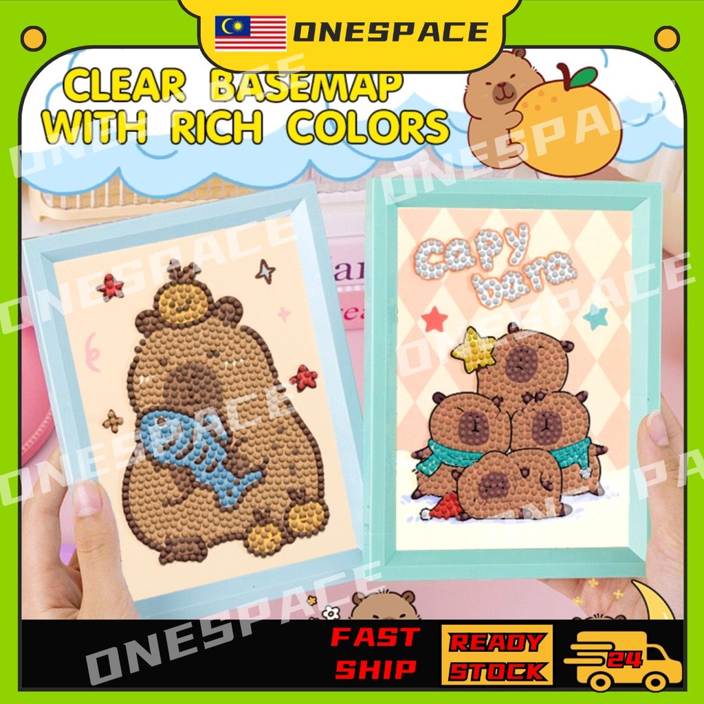 Capybara Labubu Melody Kuromi Diamond Painting With Frame For Kids 5D ...