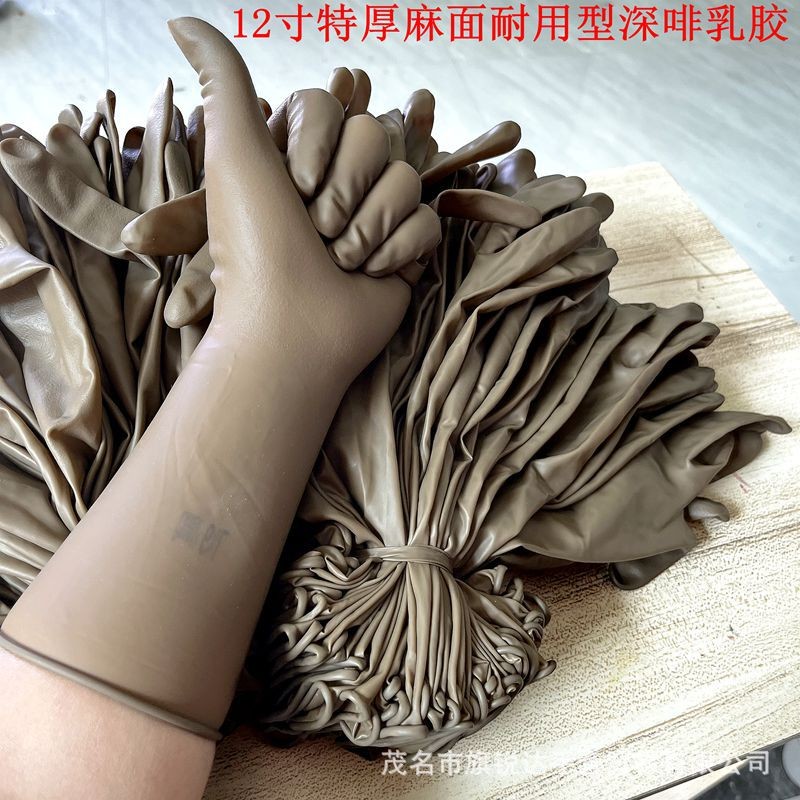 12 Inci Sarung Tangan Lateks Kelabu Gelap Tahan Lama Tebal Pakai untuk ...