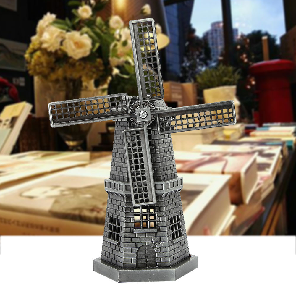 Onebuycart Dutch Windmill European Metal Architectural Model Handicraft ...