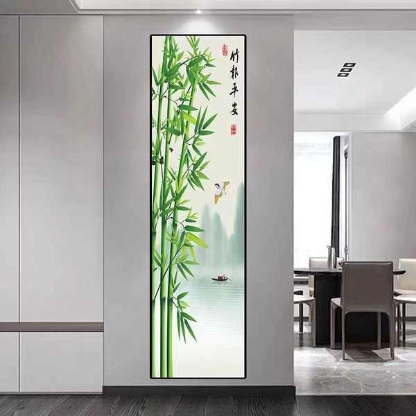 wallpaper sticker katil dinding Versi menegak lukisan hiasan beranda sempit dan panjang, lukisan ...