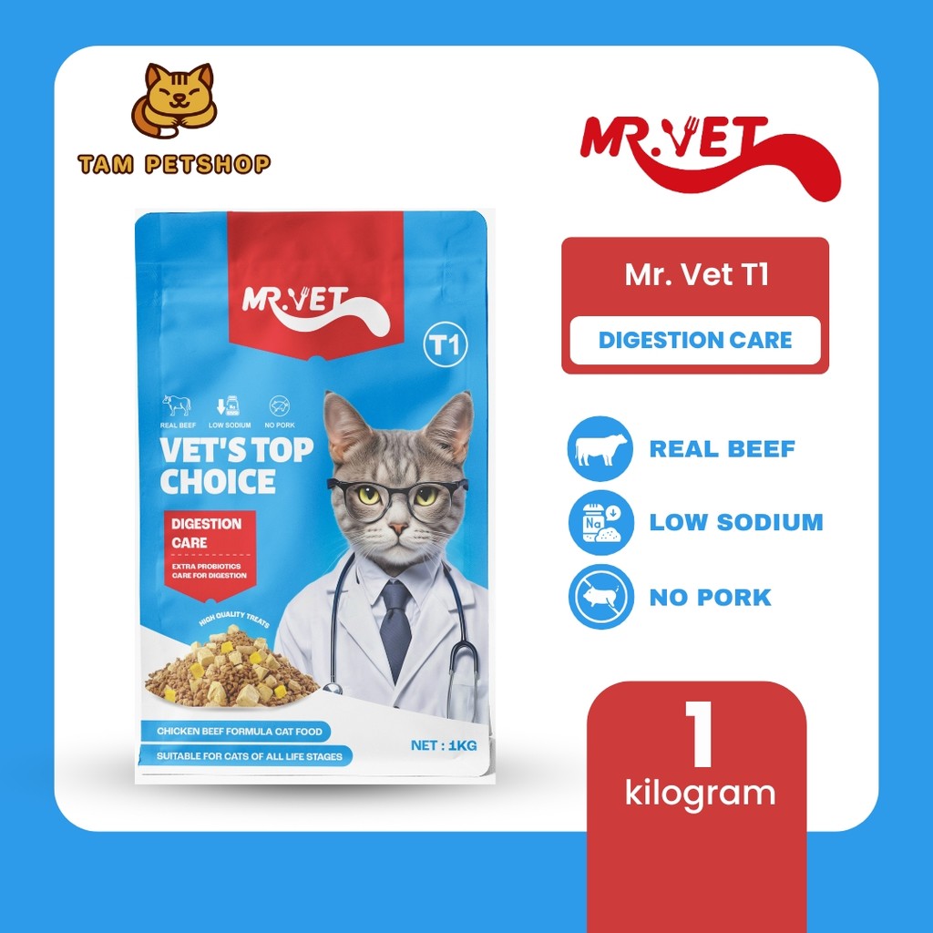 Mr Vet T1 Dry Cat Food All Life Stage Digestion Care 1kg | Shopee Malaysia