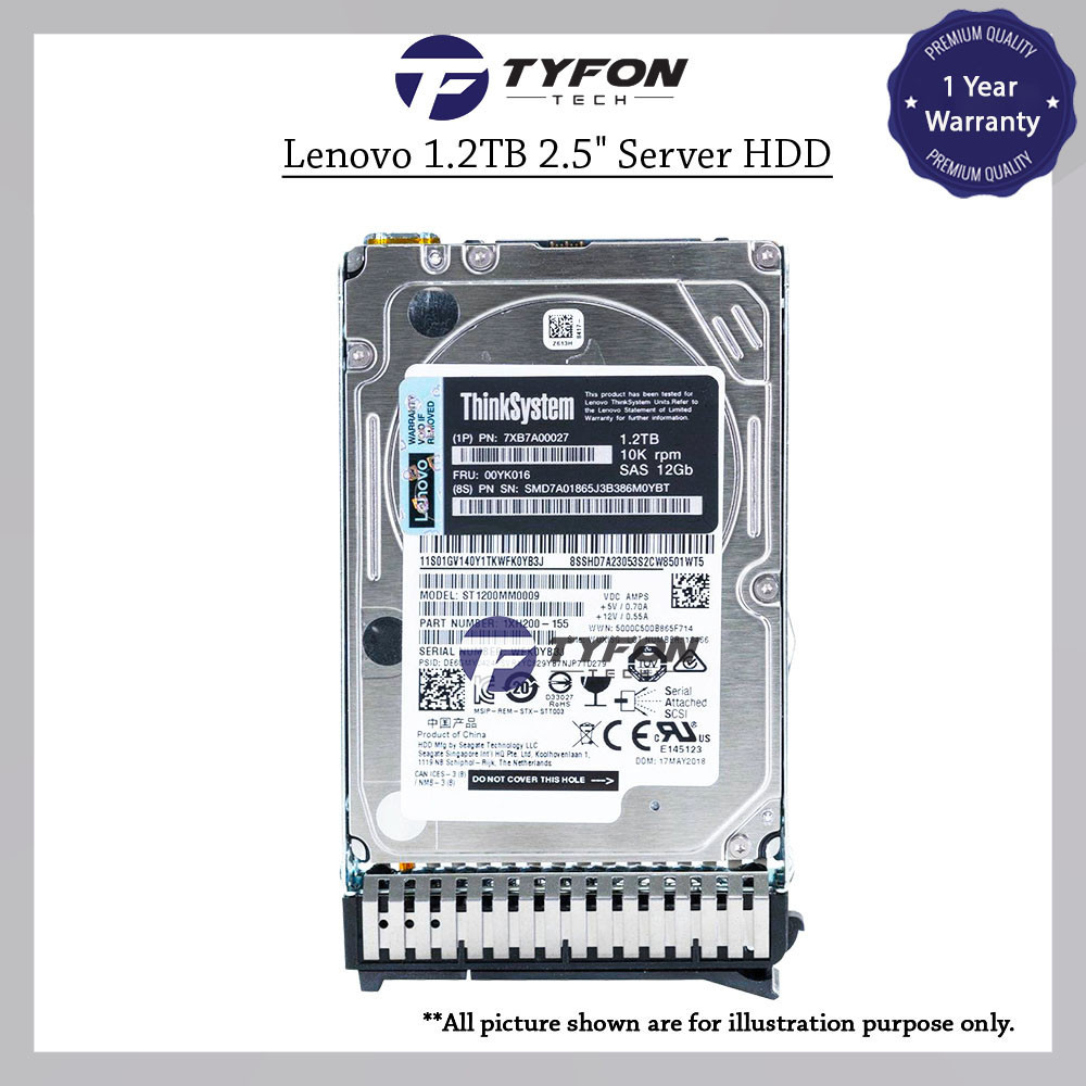 Lenovo ThinkSystem SR630 1.2TB 2.5" SAS 12Gbps 10K Server Hard Disk ...