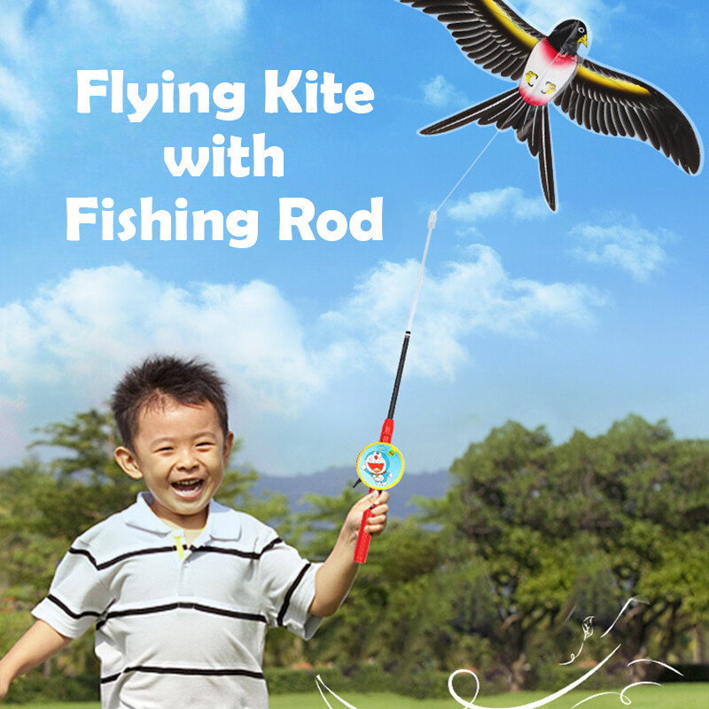 30cm/35cm/50cm Children Kids Flying Kite Toy Outdoor Game Fishing Kite ...